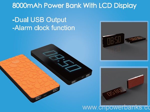 LCD display 8000mAh slim power bank with LED torch - Hengye Factory Store